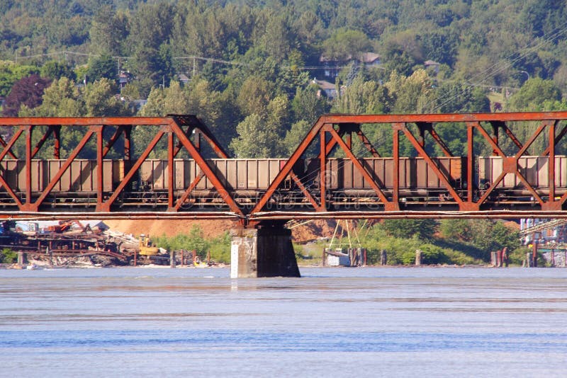 Steel Frame Railway Bridge stock photo. Image of railroad - 55391048
