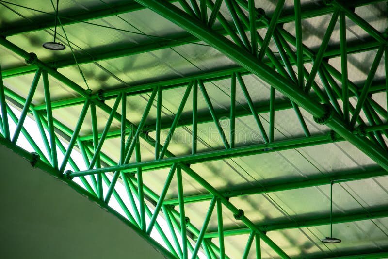 Steel Frame on the Roof of the Hall Building Stock Image - Image of ...