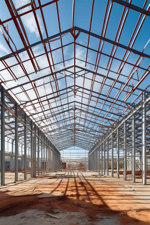 Steel Frame Structure of a Building Under Construction Stock ...