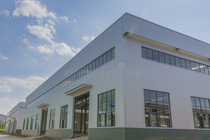 The Steel Frame Structure Factory Building Under Construction is Under ...