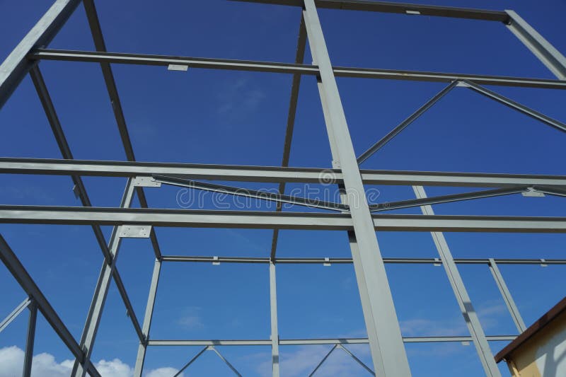 Steel Frame Structure. Part of a Construction Project or Industrial ...