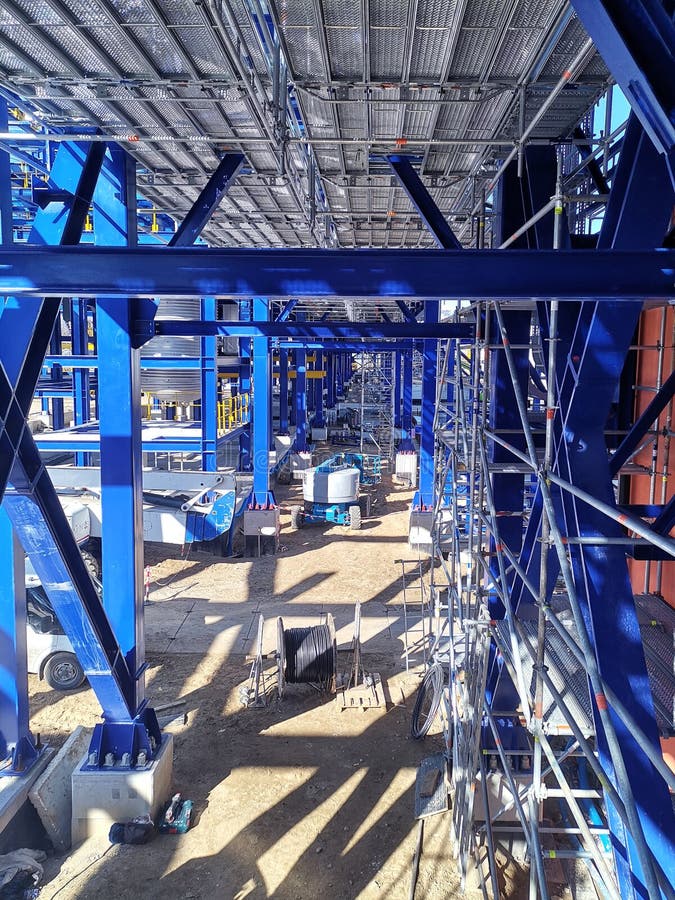 Steel Frame Structure is Under Construction on the Construction Site ...