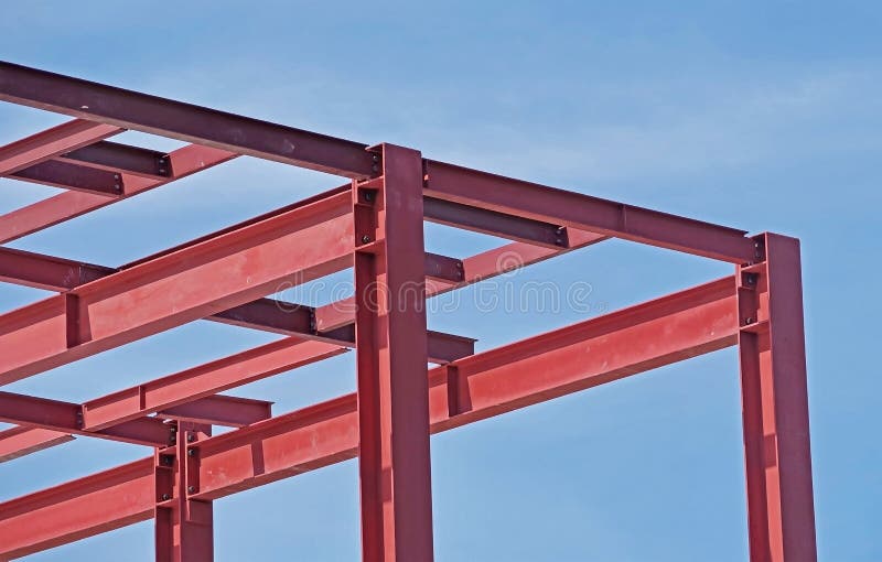 Steel Frames of a Building Under Construction Stock Image - Image of ...