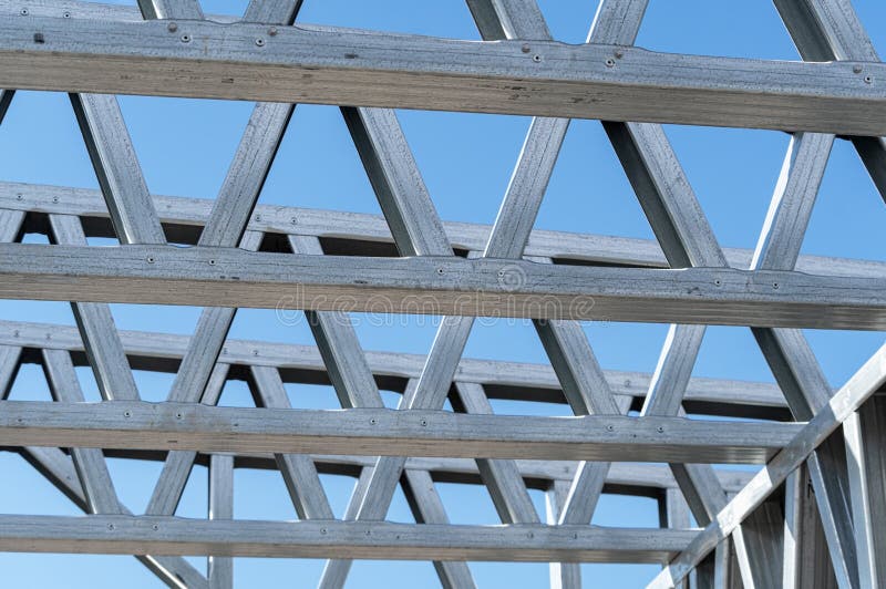 Steel Frames of a Building Under Construction Stock Image - Image of ...