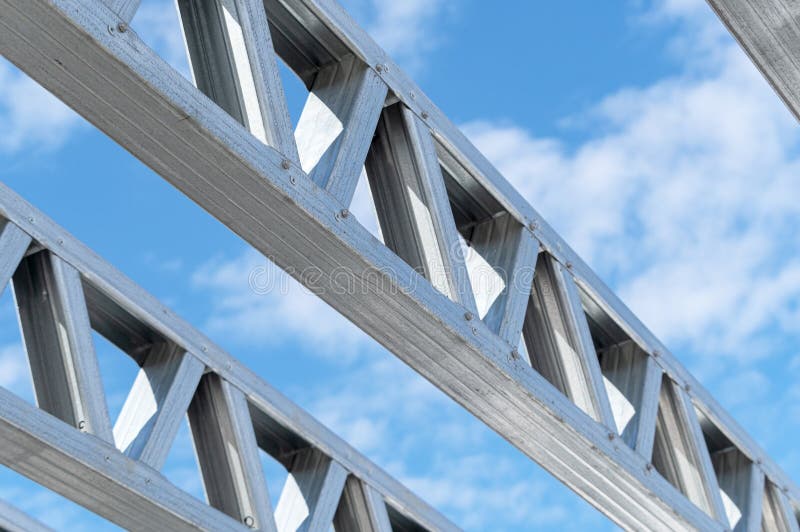 Steel Frames of a Building Under Construction Stock Image - Image of ...
