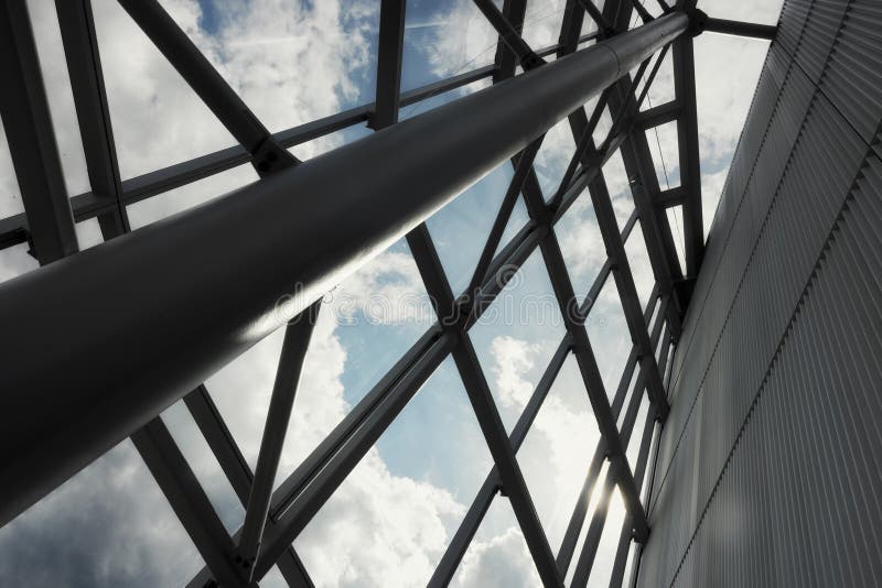 Steel Frames Supporting Modern Architectural Structure Stock Image ...