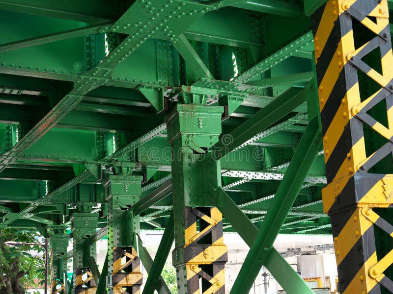 Steel-frames Under Railway Bridge in Tokyo Stock Image - Image of ...