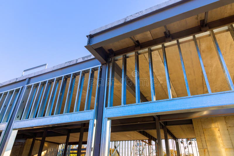 A Steel Building Framework Frame Beams Under Construction for an ...