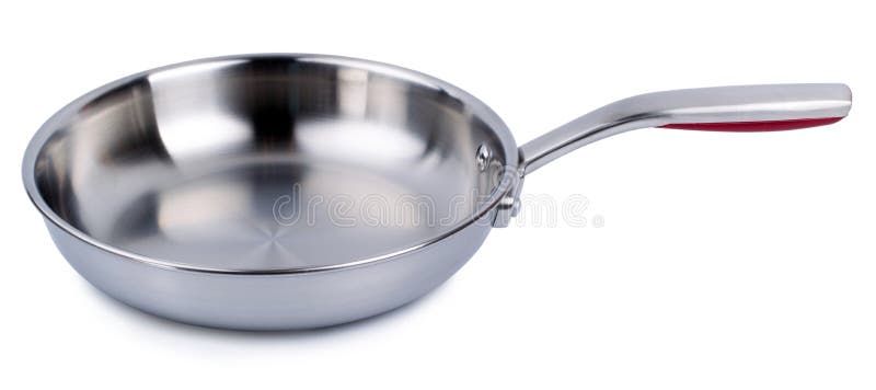 Steel Frying Pan Isolated on White Background Stock Image - Image of ...