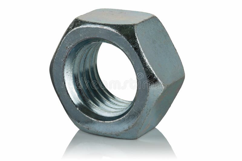 Steel galvanized nut stock image. Image of construction - 71527779