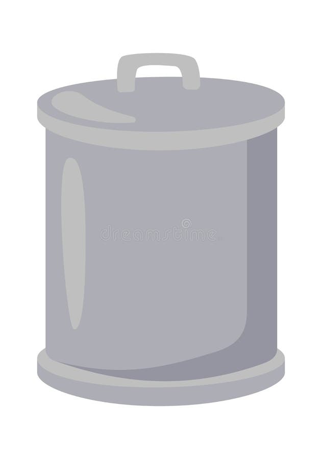 Steel Garbage Can Flat Icon Recycling and Trash Utilization Stock ...