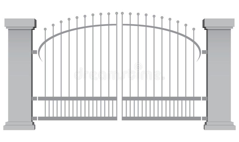 Open iron gate stock illustration. Illustration of wrought - 62046667