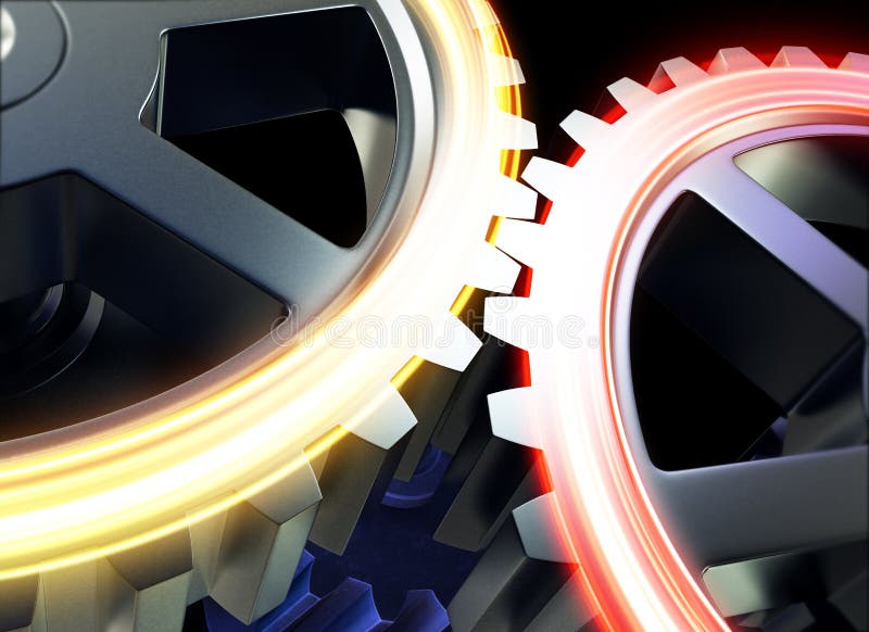 Steel gear wheels stock illustration. Illustration of background - 54119193