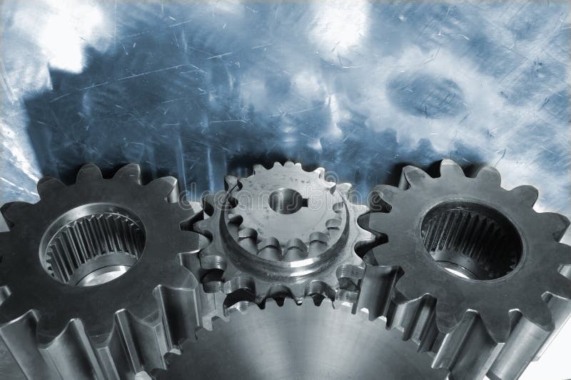 Blue Titanium and Steel Gears Stock Image - Image of equipment, gears ...