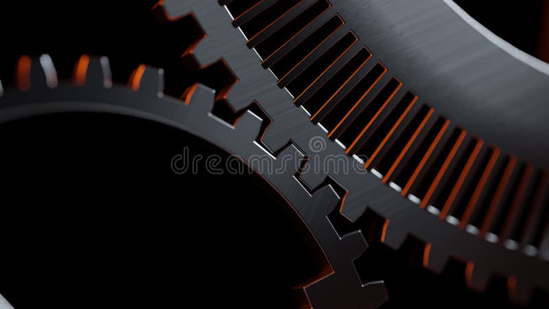 Steel Gears from an Engine Gearbox, Close Up. High Performance Engines ...