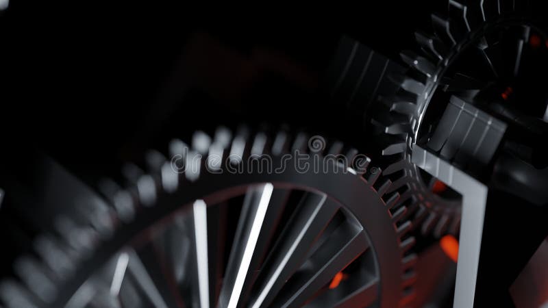 Steel Gears from an Engine Gearbox, Close Up. High Performance Engines ...