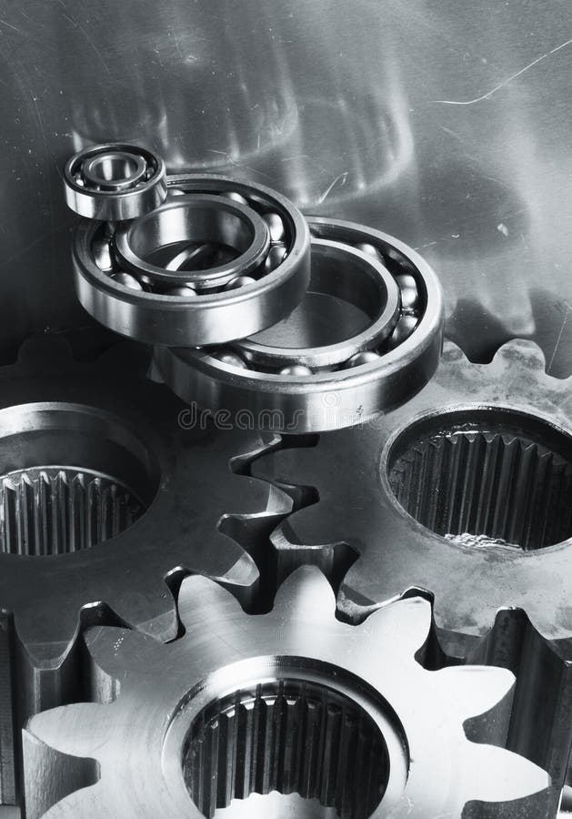 Steel Gears in Silver Toning Stock Image - Image of geometric, life ...