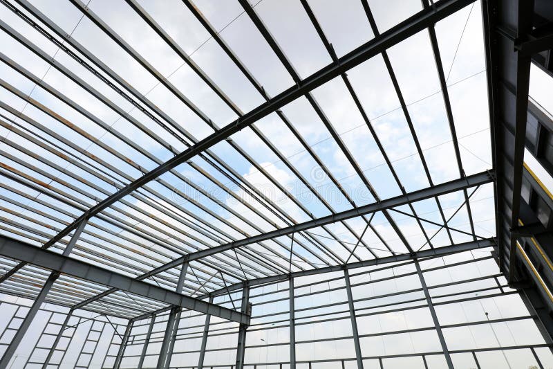 Steel Girder Truss of Factory Stock Image - Image of beam, girder ...