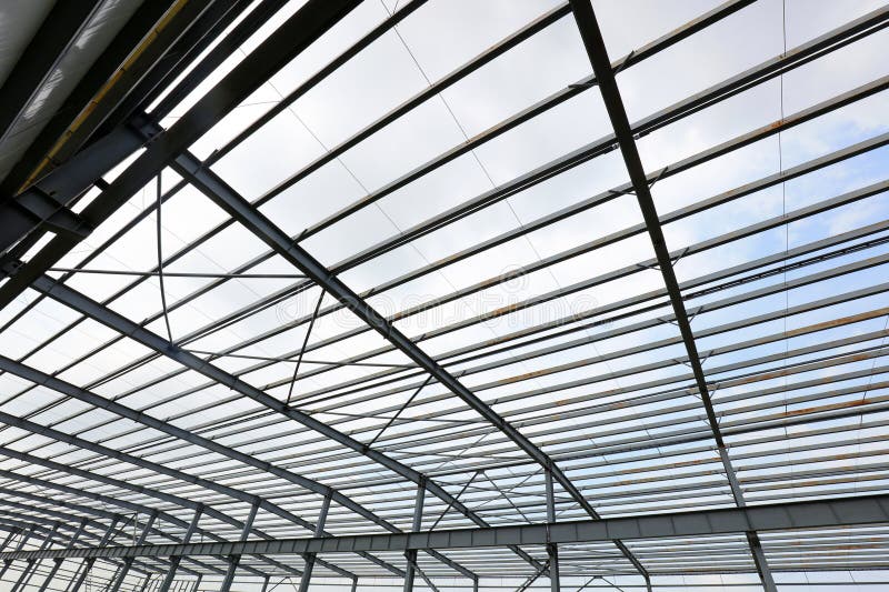 Steel Girder Truss of Factory Stock Image - Image of welding, solid ...