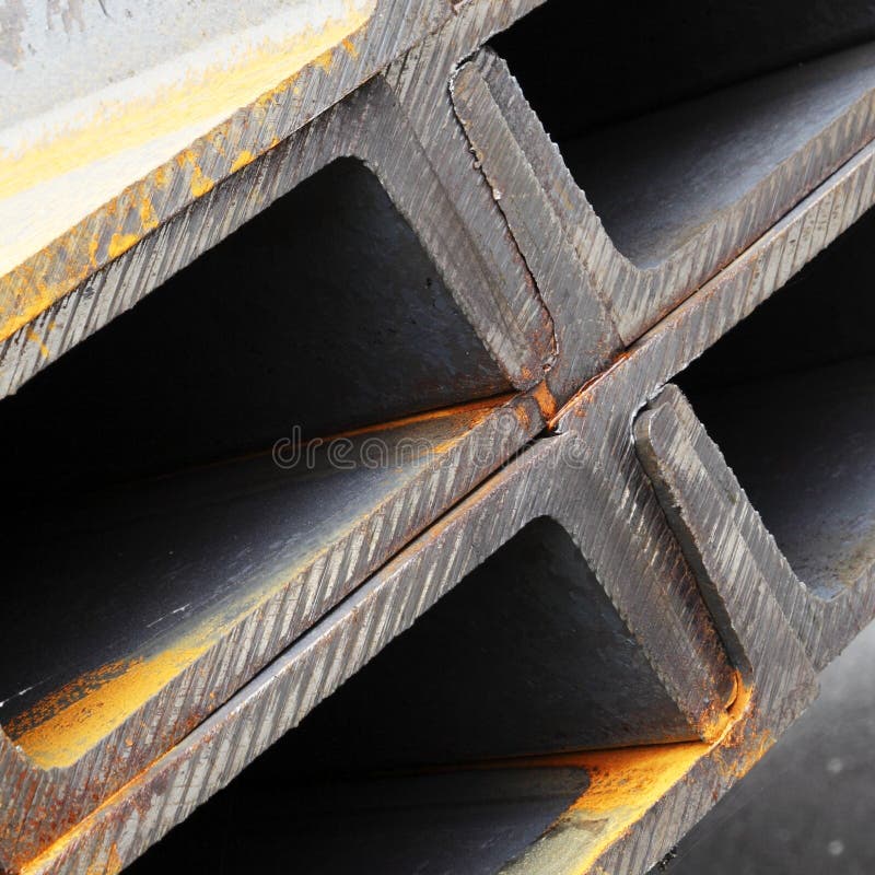 Interlocking steel beams stock image. Image of metal - 10673069