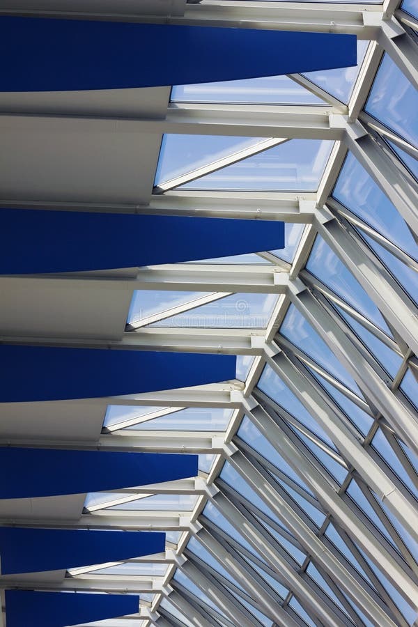 Steel and glass stock image. Image of blue, roof, reflection - 41549659