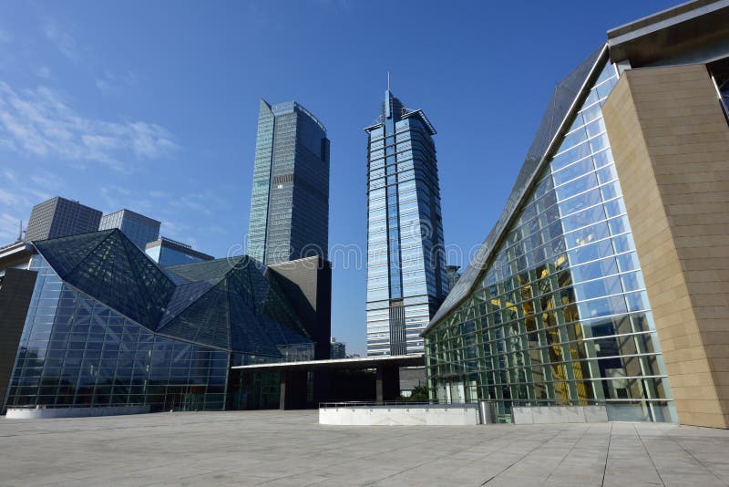 Steel and glass structure stock image. Image of concrete - 63133973