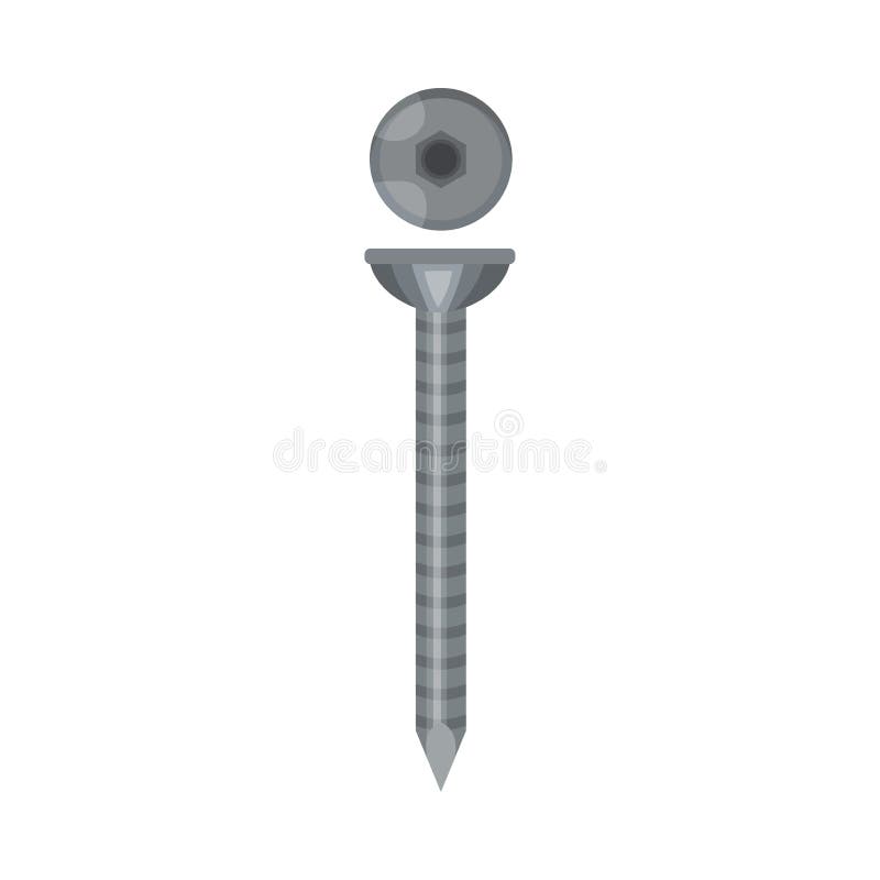 Sharp End Steel Screw. Vector Illustration on a White Background. Stock ...