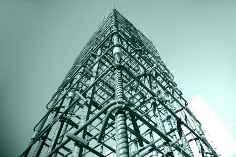 Steel Grid on the Construction Site Stock Image - Image of framework ...