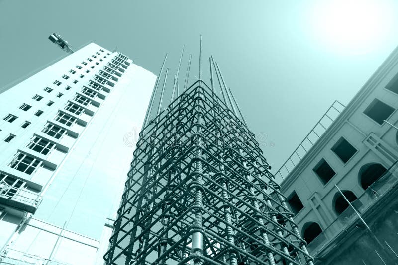 Steel Grid on the Construction Site Stock Photo - Image of nets ...