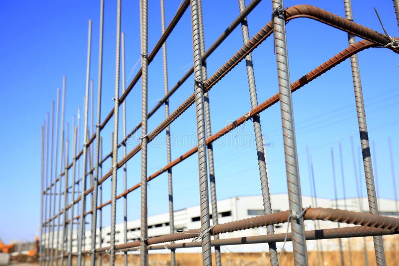 Steel Grid on the Construction Site Stock Image - Image of steel ...