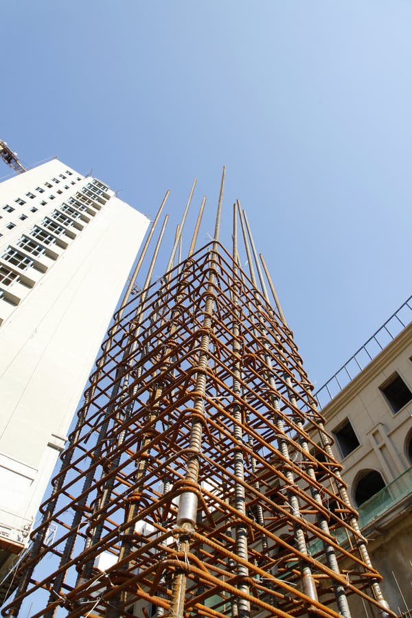 Steel Grid on the Construction Site Stock Image - Image of ...