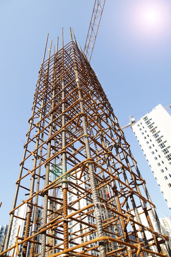 Steel Grid on the Construction Site Stock Photo - Image of mesh, iron ...
