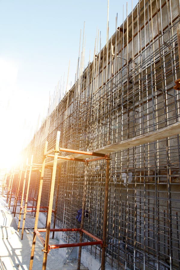 Steel Grid on the Construction Site Stock Image - Image of steel ...