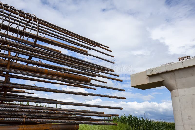 Steel Grid on the Construction Site Stock Photo - Image of engineering ...