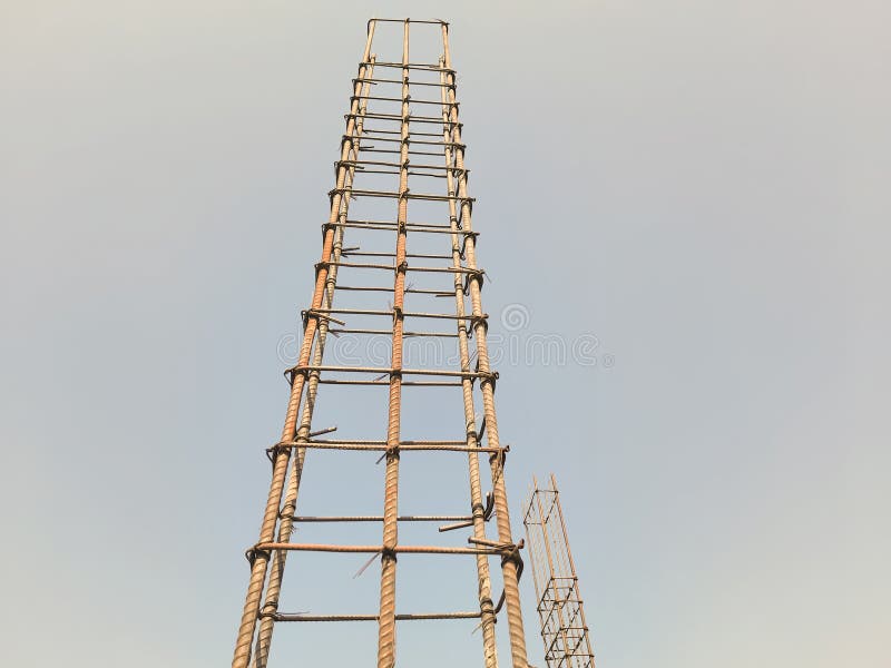 Steel Grid on the Construction Site Stock Image - Image of house ...
