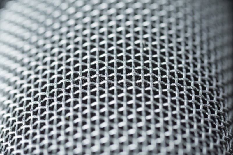 Steel Grille Background. Close-up Shot of Microphone. Stock Image ...