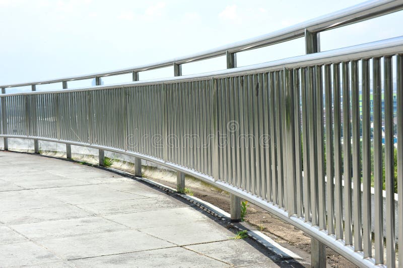 Stainless Steel Guard Rail stock image. Image of chrome - 18625411