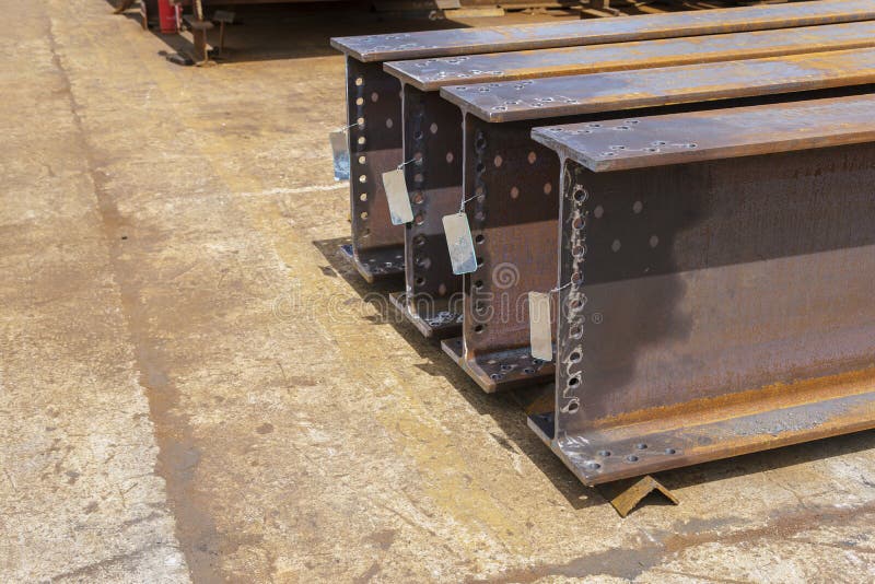 Steel H-Beam from Fabrication Shop, Steel Structure Work Bolted ...