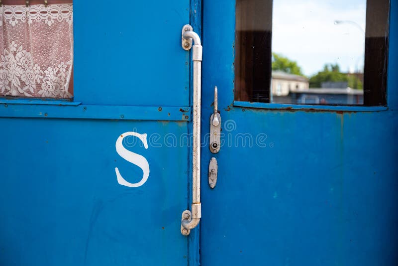 Handle on the Doors for the Vintage Train Wagon Stock Image - Image of ...
