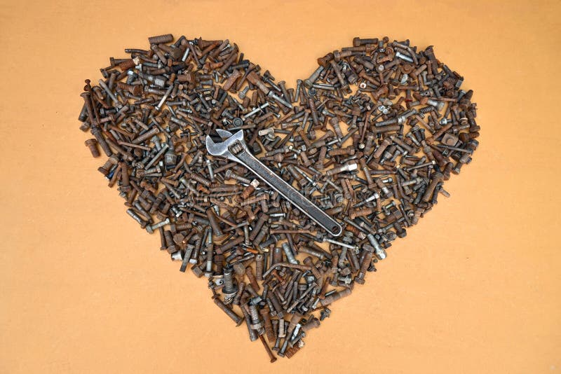 Love Heart Wrench Tool Mechanical Stock Image - Image of design ...