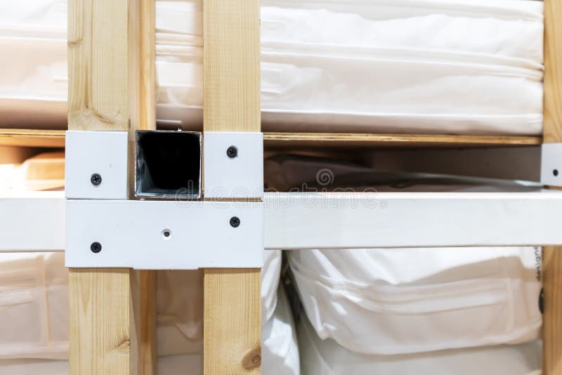 Steel Holds a Square Timber Structure in Place Stock Photo - Image of ...