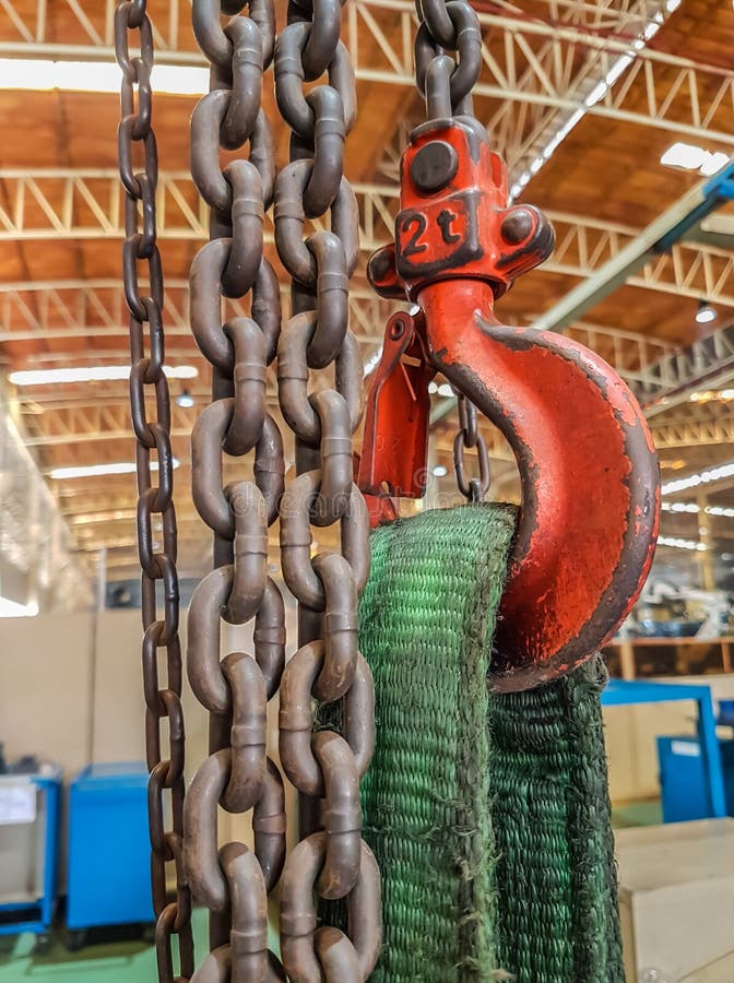 Steel Hook and Chain of Crane Stock Image - Image of hook, steel: 95454979