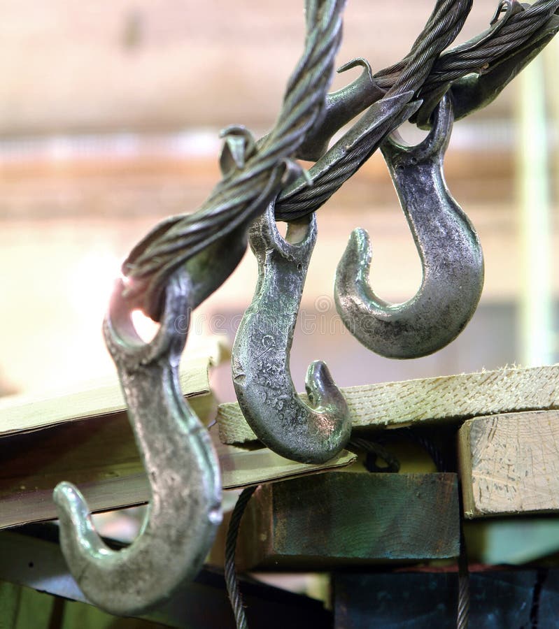 Steel hooks for cargo stock photo. Image of handmade - 91552338