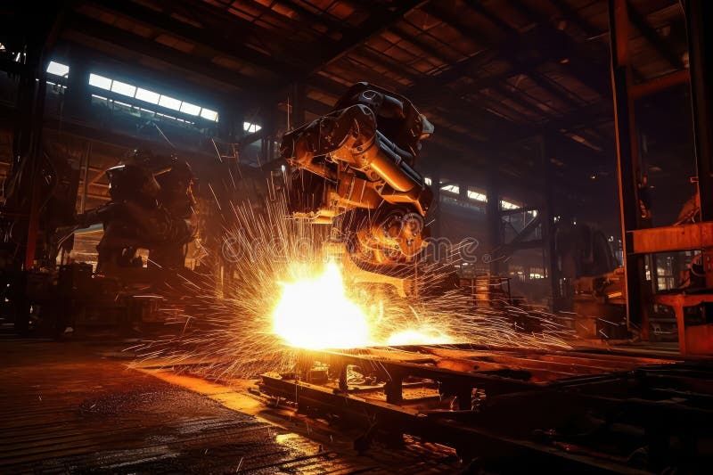 Steel Hot Forming Platform in a Steel Mill Stock Illustration ...