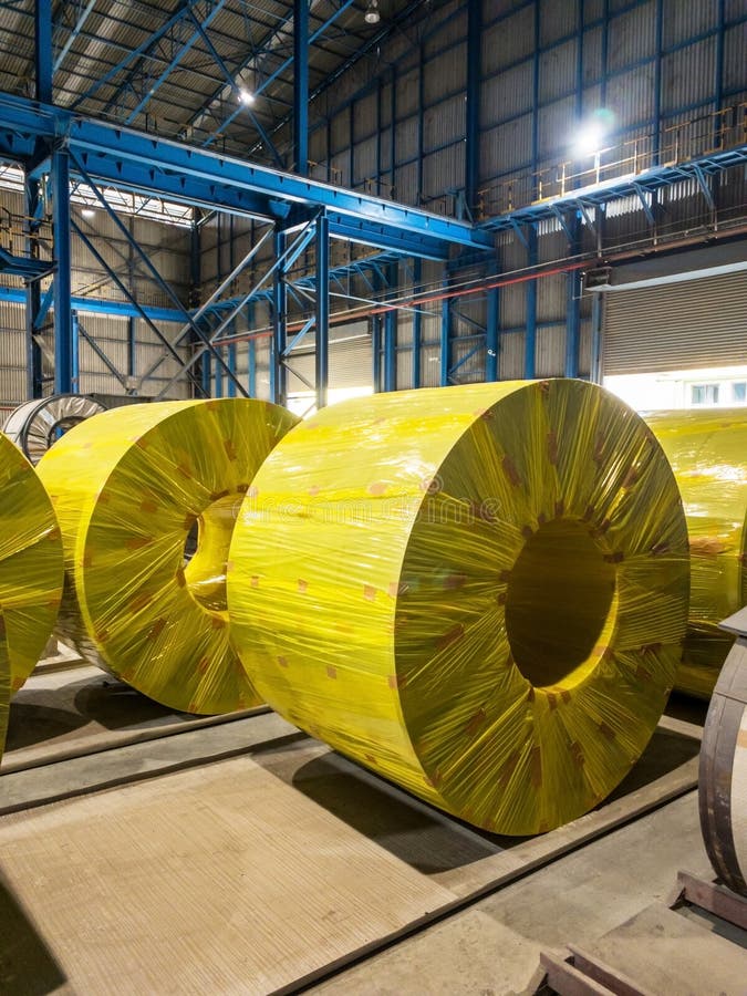 Steel hot roll coil stock photo. Image of placement - 187776858