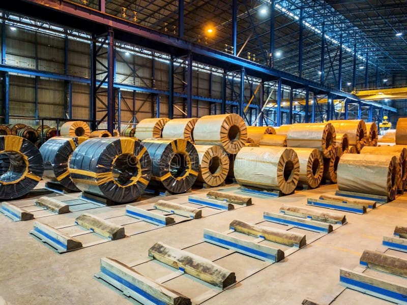 Hot Roll Coil in Coil Yard. Stock Photo - Image of strip, black: 26825478