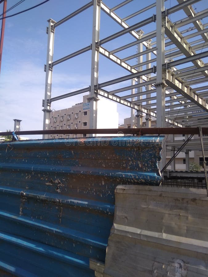 Steel I Beam Structure in India Stock Photo - Image of structure, work ...