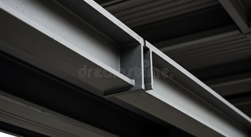 Steel I-beams Arranged in a Structural Framework, Likely Part of a ...