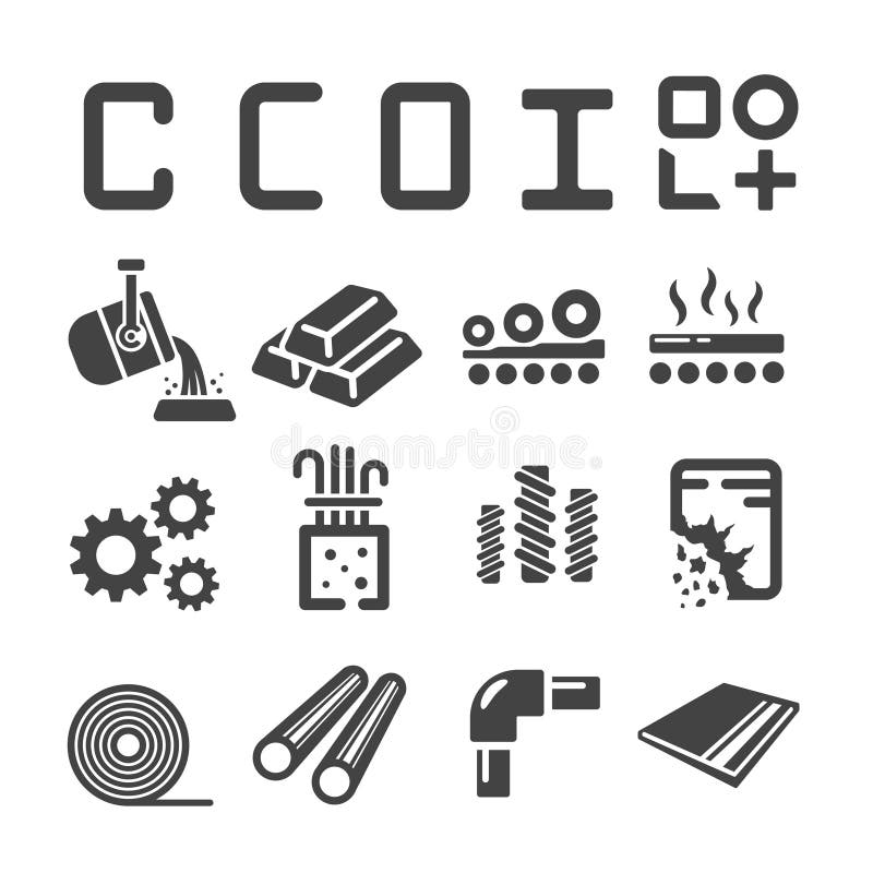 Steel icon set stock vector. Illustration of deformed - 136590010