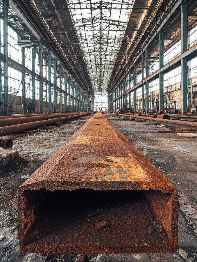Steel in Industrial Warehouse, Beam, Pipe, Steel Plate - Ai. Stock ...